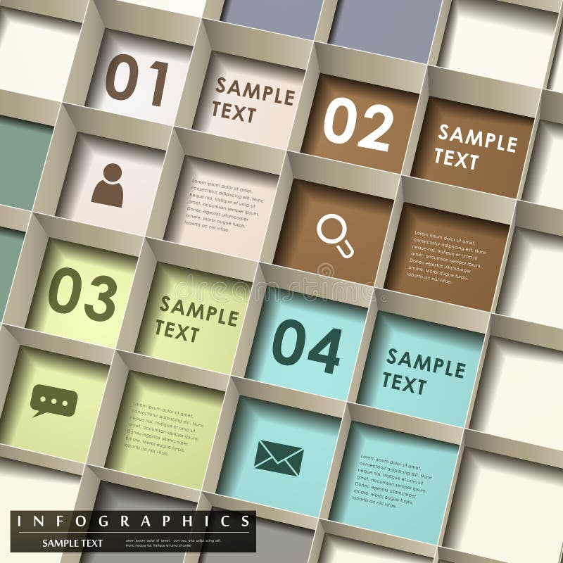 Abstract 3d Grid Infographics Stock Vector - Illustration of label ...
