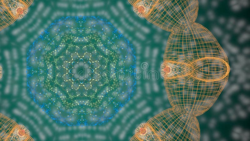 Abstract 3D Grid or Mesh Round Pattern of Geometric Network Over Dark ...