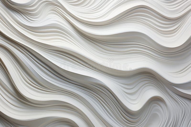 Abstract 3d Gypsum Plaster Stucco Background with Flowing Waves ...