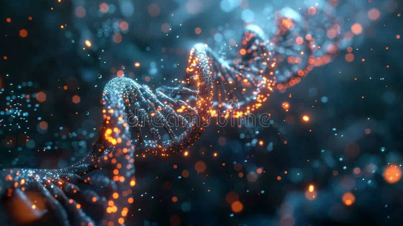 Abstract 3d Helix of DNA Molecule. Gene Editing, Genetic Biotechnology ...