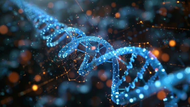 Abstract 3d Helix of DNA Molecule. Gene Editing, Genetic Biotechnology ...