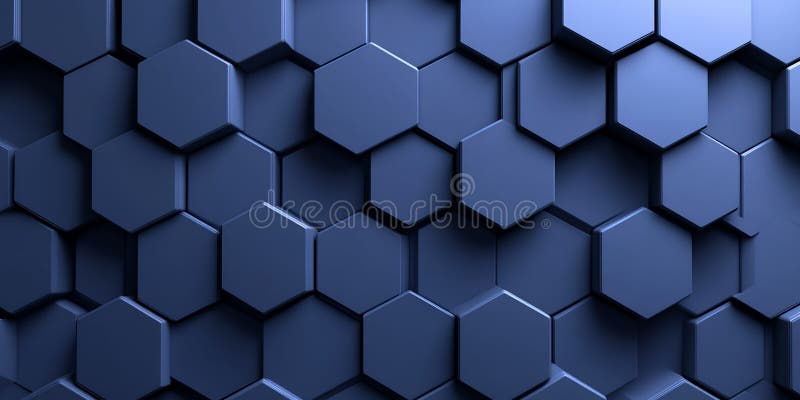 Abstract 3D Hexagon Pattern Dark Blue Geometric Background Texture ...