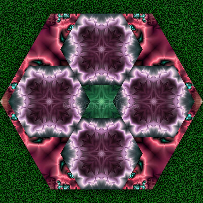 3d Hexagonal Fractal Pattern Stock Illustration - Illustration of ...