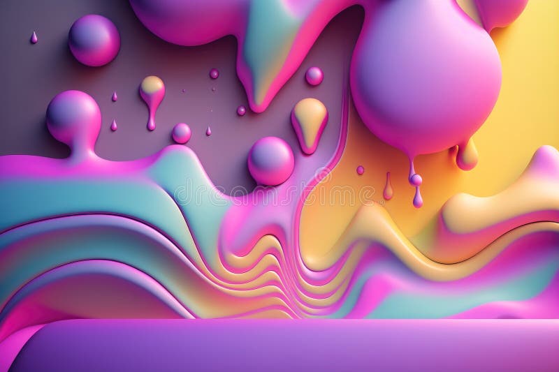 Abstract 3d Holographic Gradient Drop Liquid. AI Generation Stock ...