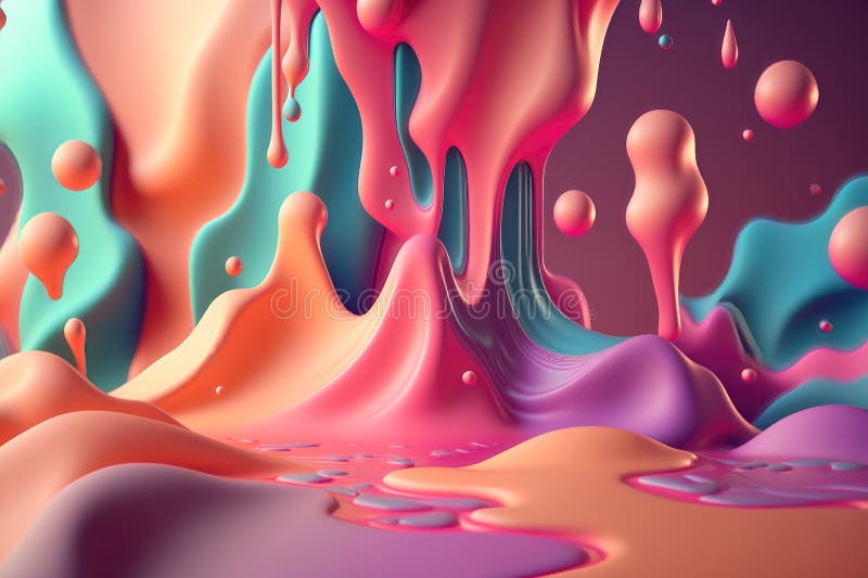 Abstract 3d Holographic Gradient Drop Liquid. AI Generation Stock ...