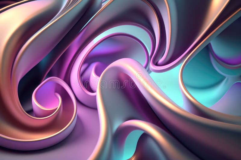 Abstract 3d Holographic Gradient Drop Liquid. AI Generation Stock ...