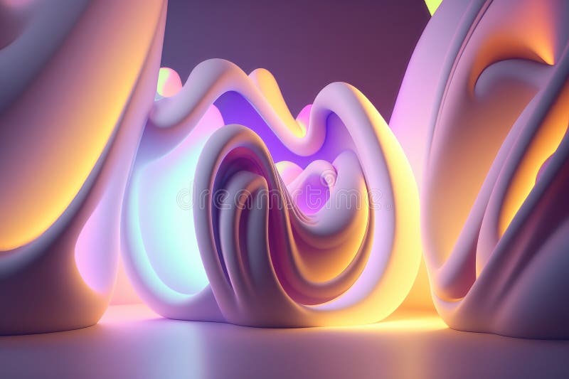 Abstract 3d Holographic Gradient Drop Liquid. AI Generation Stock ...