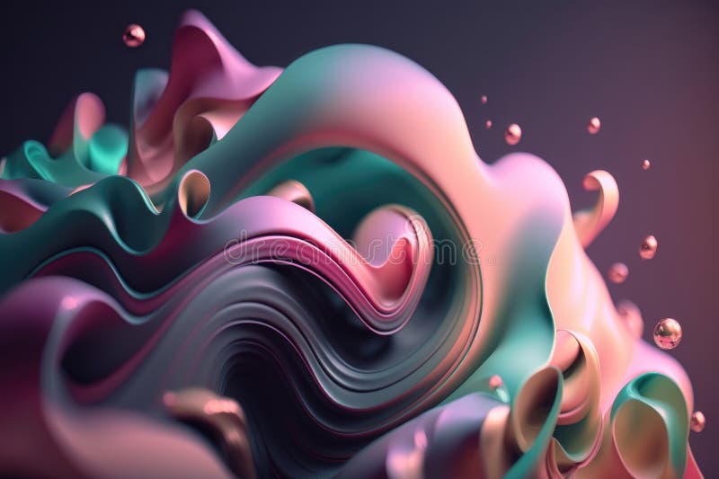Abstract 3d Holographic Gradient Drop Liquid. AI Generation Stock ...