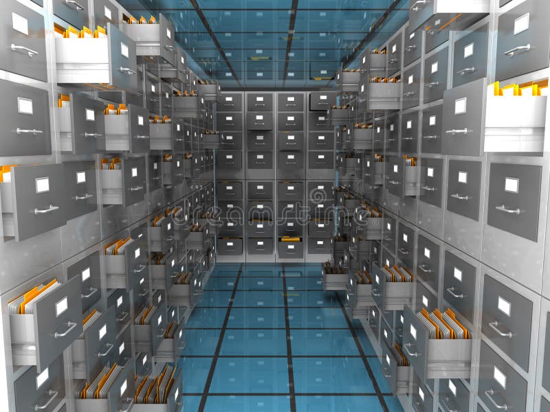 Data archive room stock illustration. Illustration of note - 30292431
