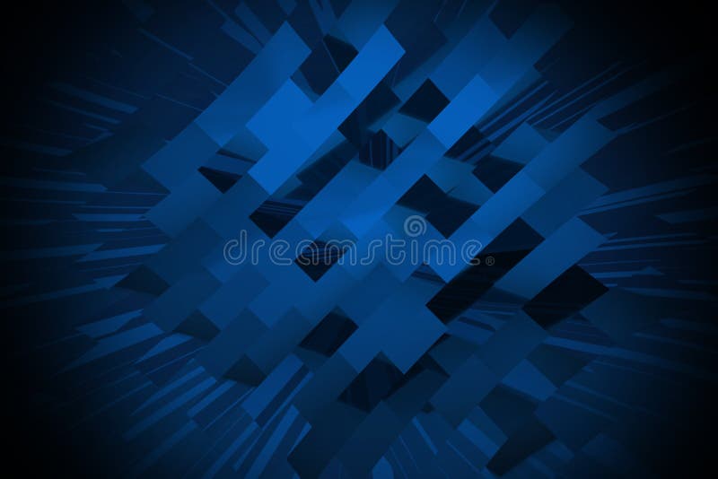 Abstract 3d Illustration of Blue Boxes Background, Technological Theme ...