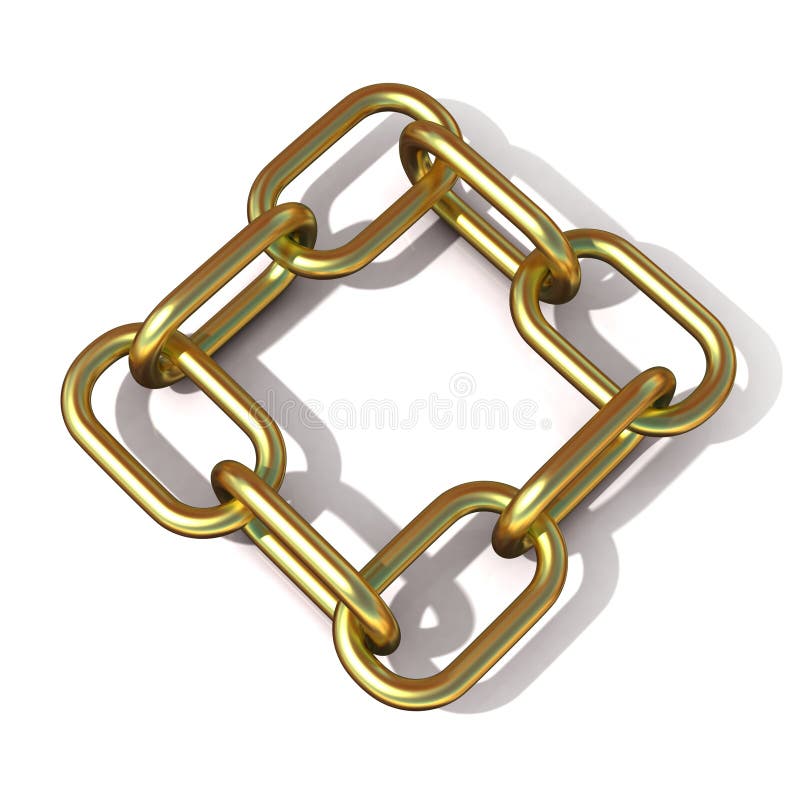 Abstract 3D Illustration Of A Steel Chain Link. Top View Stock ...