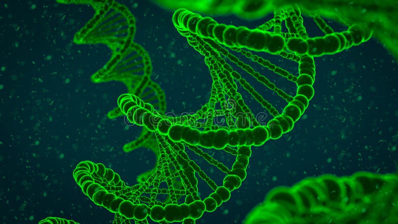 Abstract 3d Illustration of Dna Double Helix with DNA Fragments Stock ...