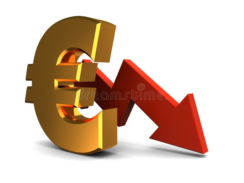 Euro falling graph stock illustration. Illustration of economic - 30132564