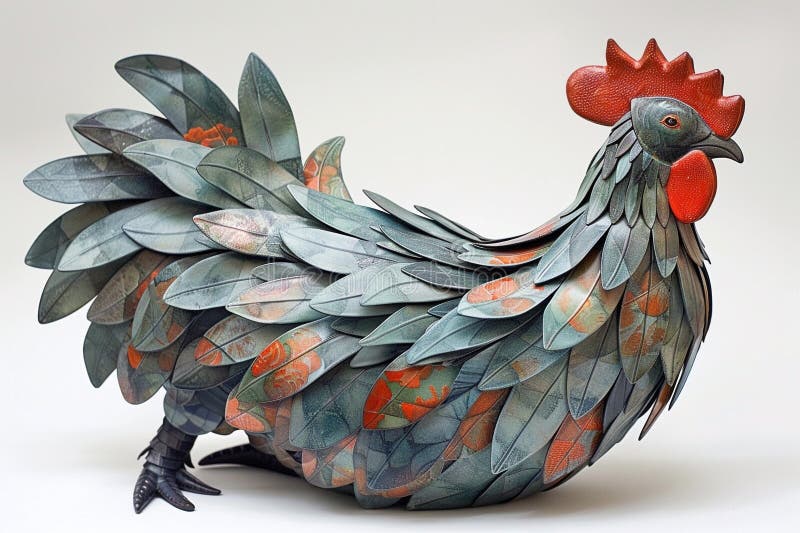 Abstract 3D Illustration of a Hen in Vibrant Colors Stock Illustration ...