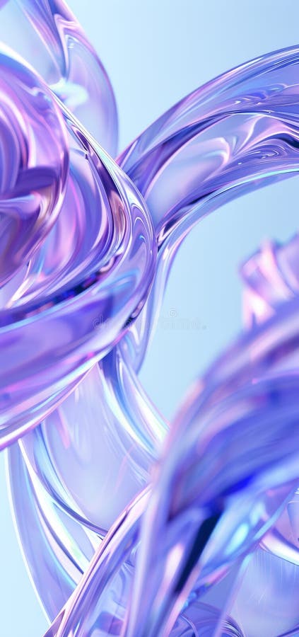 Abstract 3D Illustration with Intertwining Translucent Purple and Blue ...