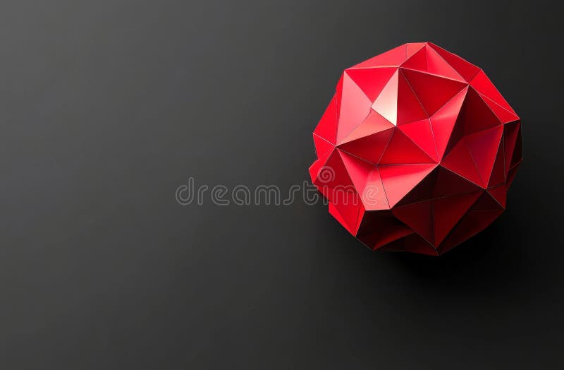 An Abstract 3D Illustration of a Low Poly Sphere with a Disordered ...