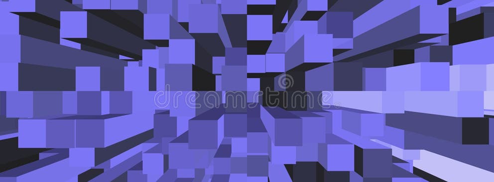 Abstract 3D Illustration of Purple Rectangular Blocks Forming a Tunnel ...
