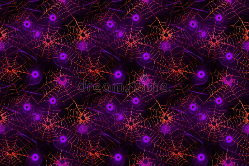 Abstract 2D Halloween Spider Web Pattern Background Illustration ...