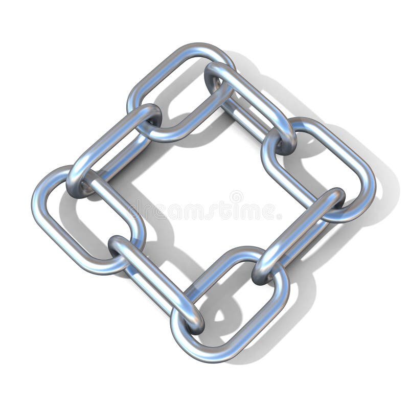 Abstract 3D Illustration of a Steel Chain Link Stock Illustration ...
