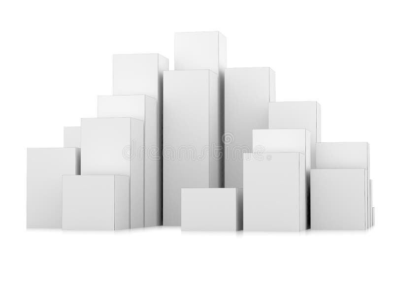 Abstract 3d Illustration of White Boxes Stock Illustration ...