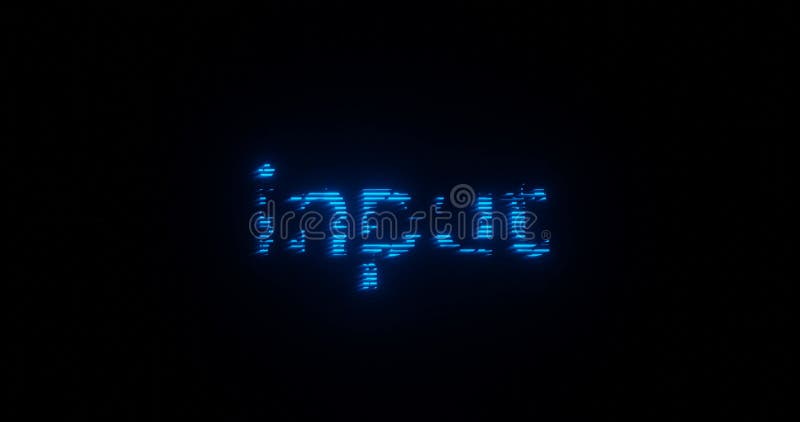Abstract 3D Illustration of the Word "input" Glowing with Blue Neon ...