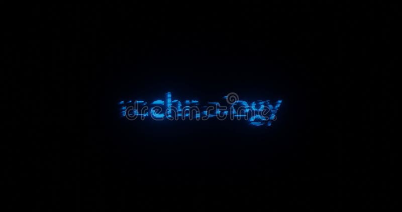 Abstract 3D Illustration of the Word "technology" Glowing with Blue ...
