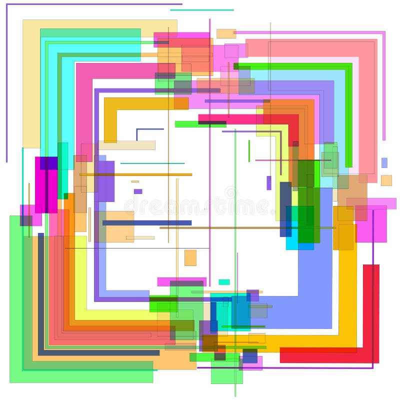 The Abstract 3D Image of Colored Squares on a White Background. Stock ...