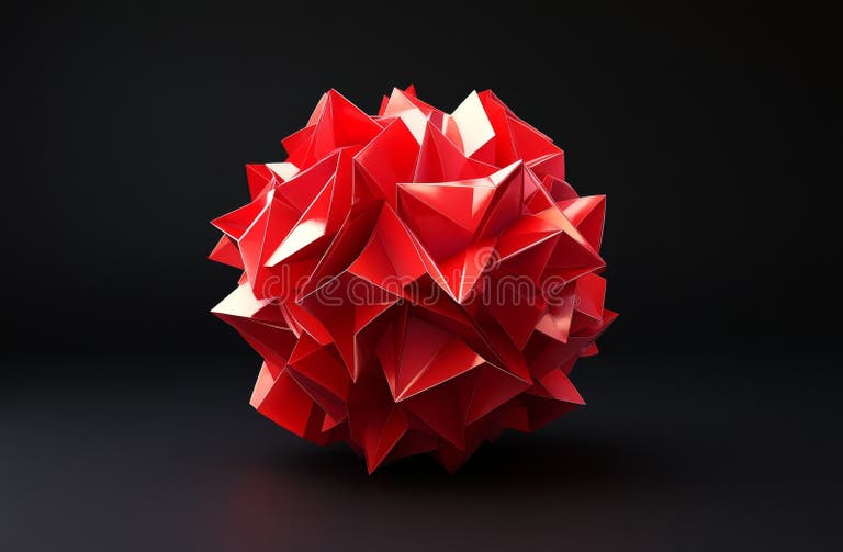 An Abstract 3D Image of a Low Poly Sphere Displaying a Chaotic ...