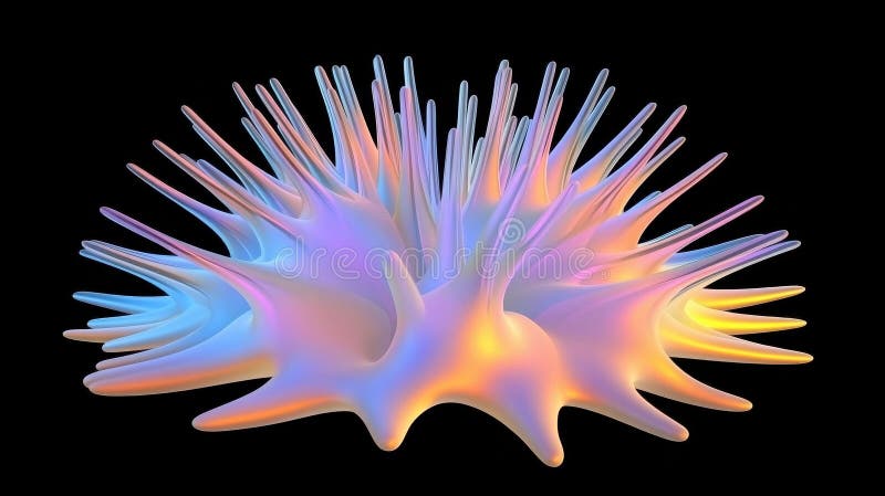 Abstract 3d Iridescent Spike Structure with Gradient Colors Stock Image ...