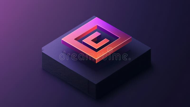 Abstract 3D Isometric Logo Design with Gradient Colors Stock ...