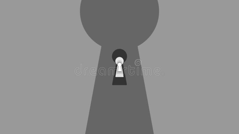 Abstract 3D Keyhole Tunnel. Abstract Animation of Keyhole Icon Forming ...
