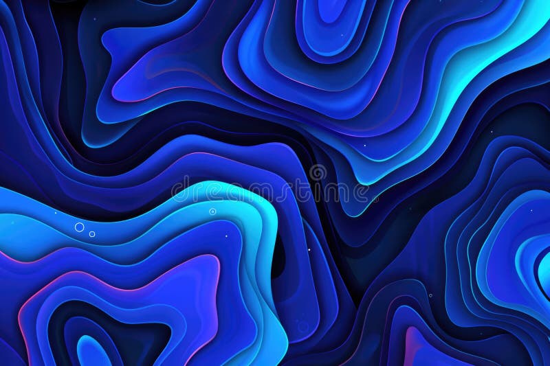 Abstract 3d Layered Blue Pattern with Flowing Curves and Depth Effect ...
