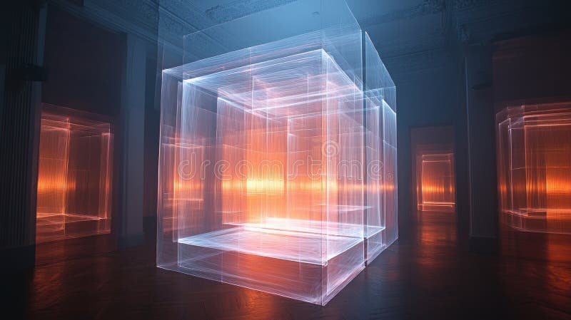 Abstract 3D Light Display in High Fidelity Stock Illustration ...