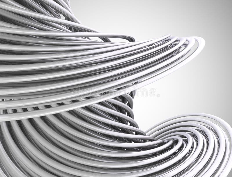 Abstract 3d lines stock illustration. Illustration of chromium - 34487792