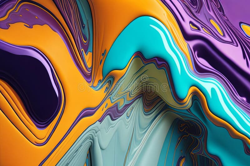 Abstract 3D Liquid Acrylic Paint Splash: Dynamic Paint Drop Wallpaper ...