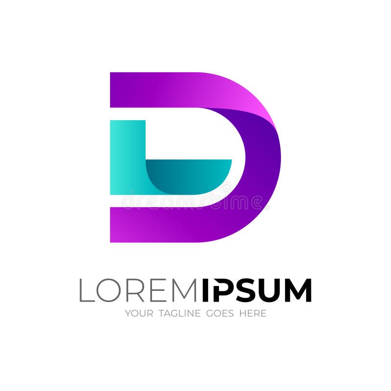 Abstract D Logo with Simple Design Template Stock Vector - Illustration ...