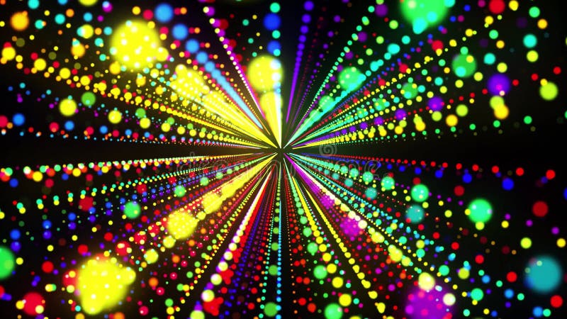 Abstract 3d Loop Background with Glowing Particles Lined Up in a Row in ...