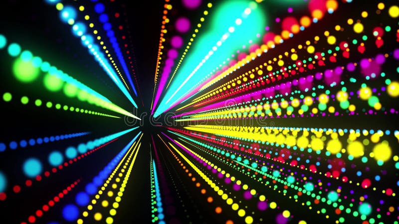 Abstract 3d Loop Background with Glowing Particles Lined Up in a Row in ...