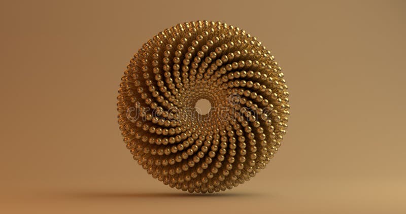 Abstract 3D Loop with Golden Spheres in a Pattern - 3D Rendered ...