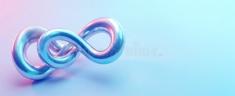 Abstract 3D Loop Shapes with Intertwining Glossy Pearl and Blue Effects ...