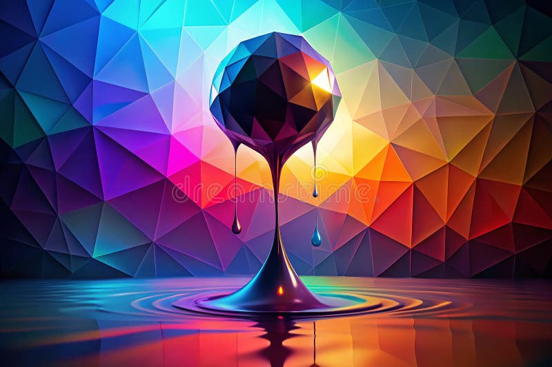 Abstract 3D Low Poly Drip Design Silhouette a Stunning Visualization of ...