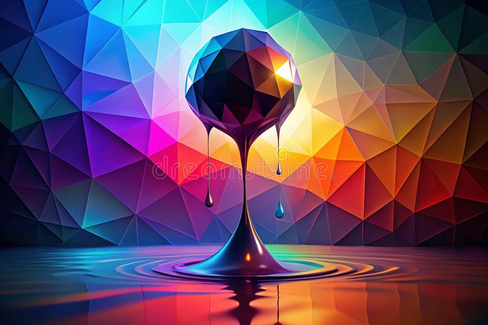 Abstract 3D Low Poly Drip Design Silhouette a Stunning Visualization of ...