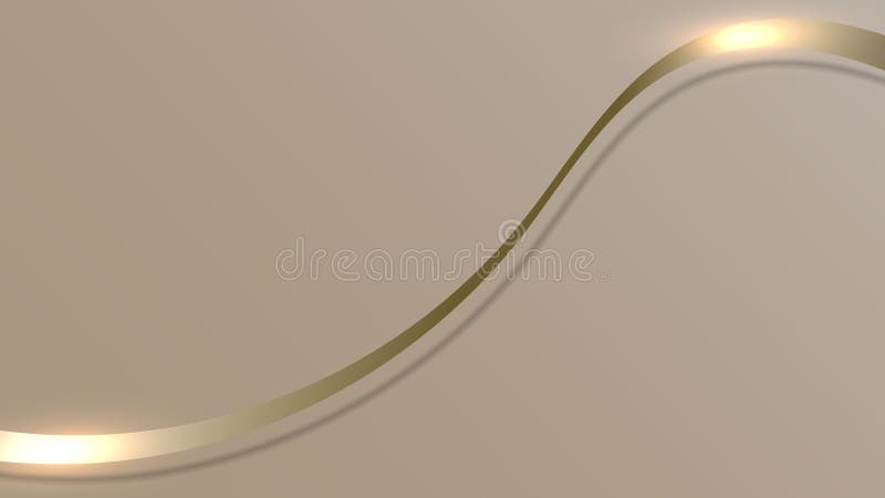 Abstract 3D Luxury Gold Ribbon Lines Elements with Glowing Light Effect ...