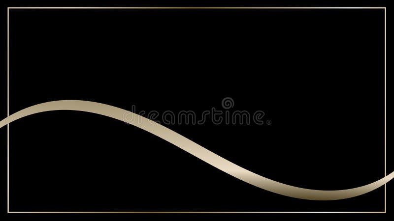 Abstract 3D Luxury Gold Ribbon Lines Elements with Glowing Light Effect ...