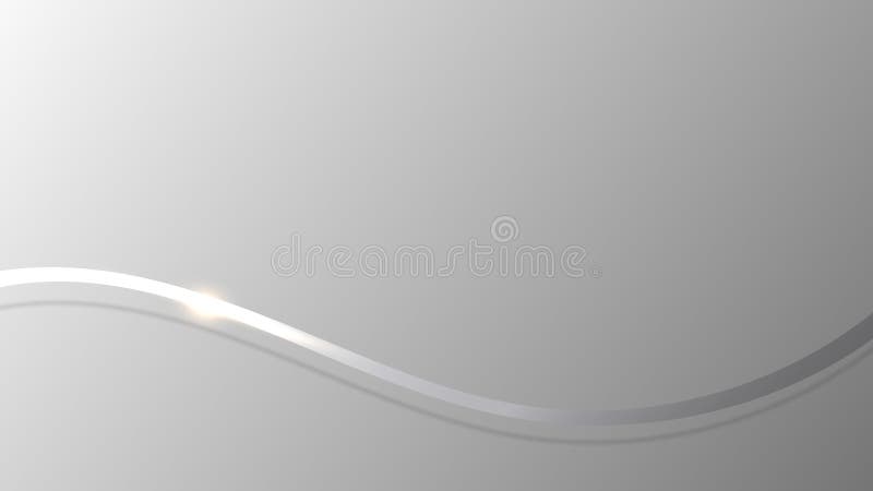 Abstract 3D Luxury Gray Ribbon Lines Elements with Glowing Light Effect ...