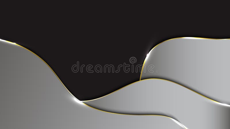 Abstract 3D Luxury Silver Wave Lines Elements with Glowing Light Effect ...