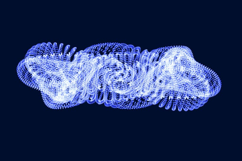 Abstract 3d Mesh Object. Biological Object Like a DNA Molecule or ...