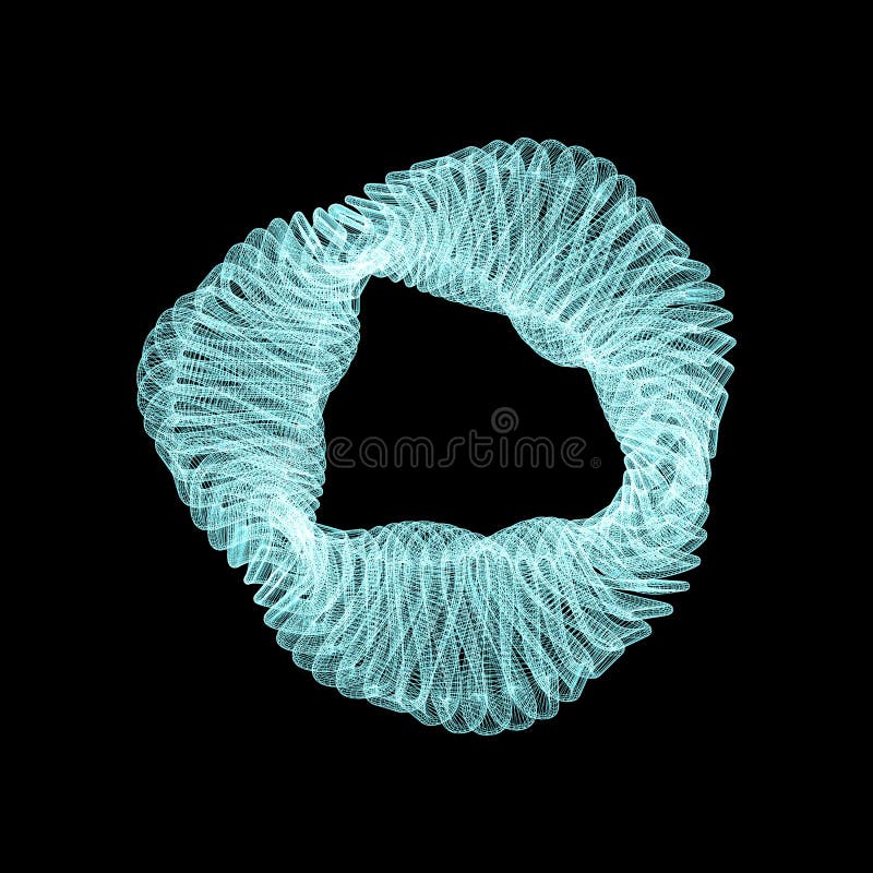 Abstract 3d Mesh Object. Biological Object Like a DNA Molecule or ...