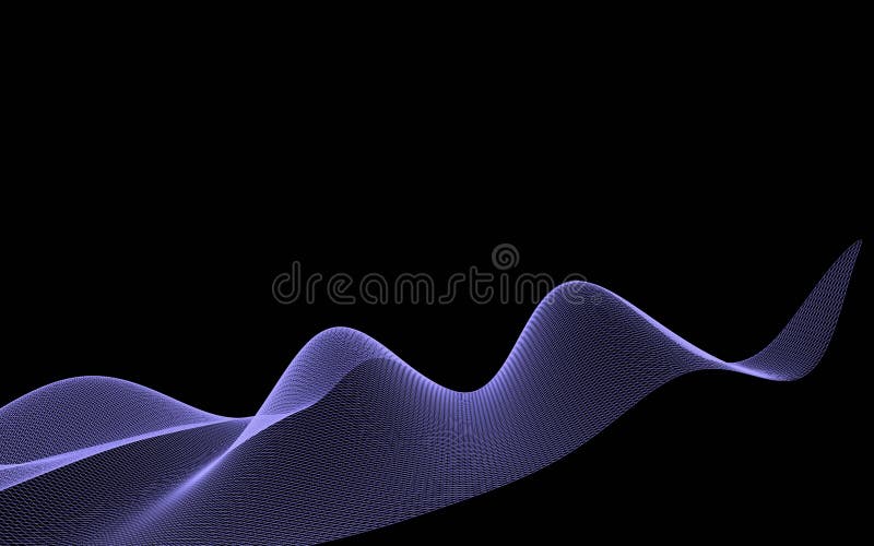 Abstract 3d Mesh Wave Background. Futuristic Technology Style. Elegant ...