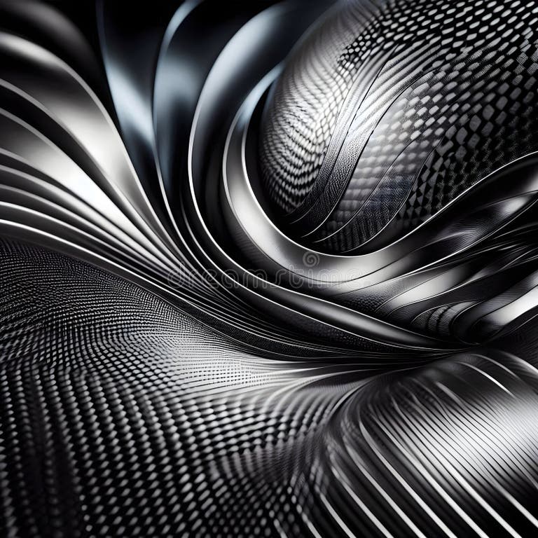 Abstract 3D Metallic Wave Pattern with Smooth Flowing Lines and ...